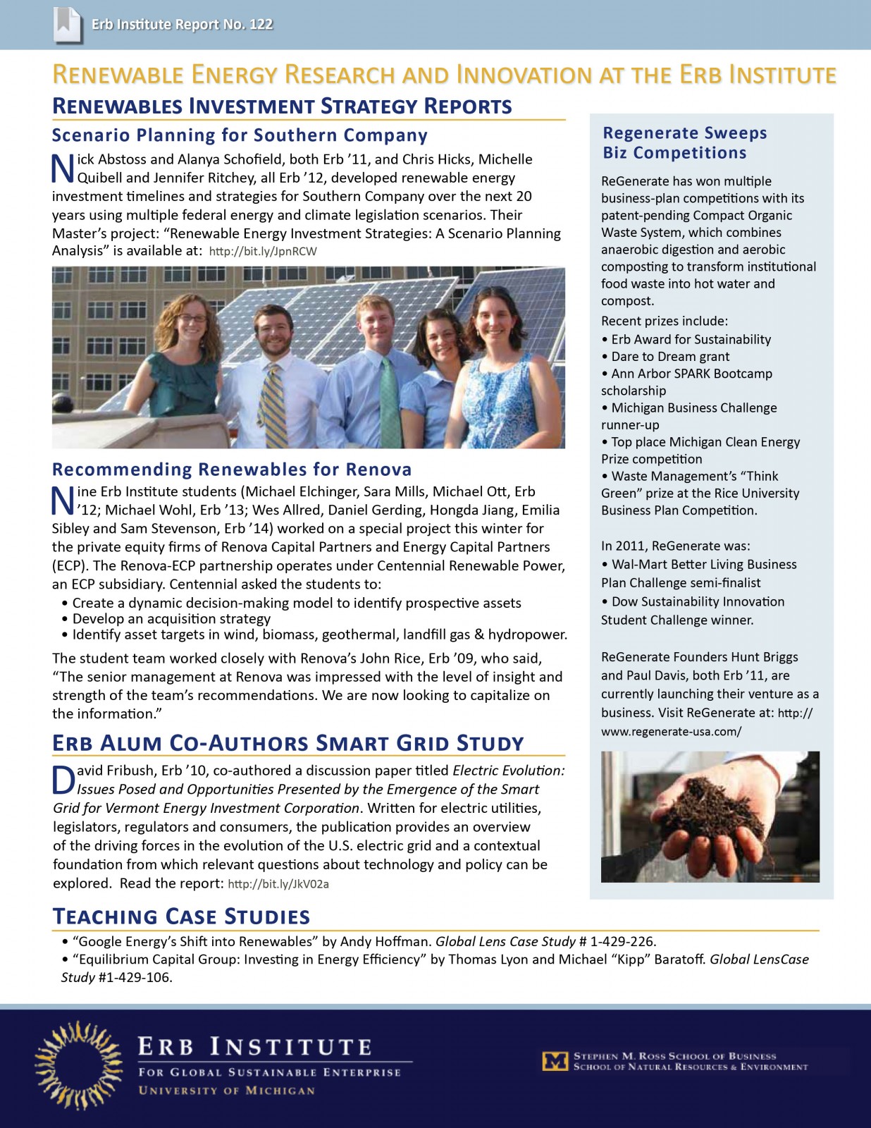 New Report on Renewable Energy Research and Innovation at Erb Institute ...